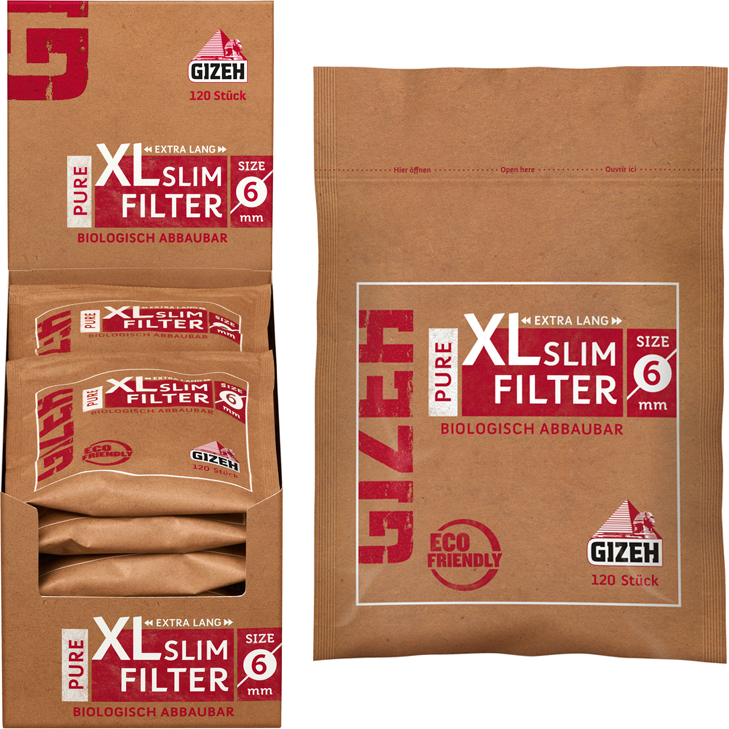 Gizeh Pure XL Slim Filter 6 mm 10 x 120 Stück