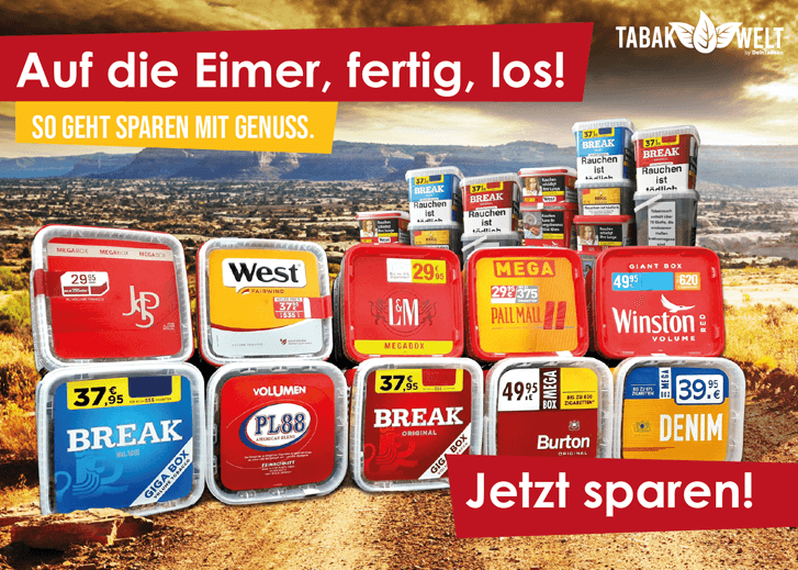 Zigaretten, Tabak online kaufen in der Tabak Welt