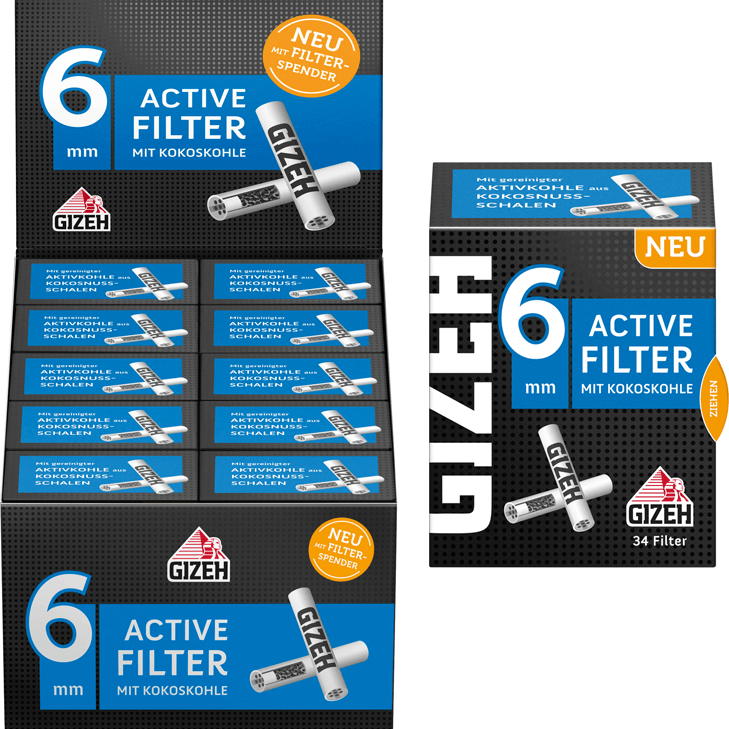 Gizeh Black Active Filter 6 mm 10 x 34 Stück