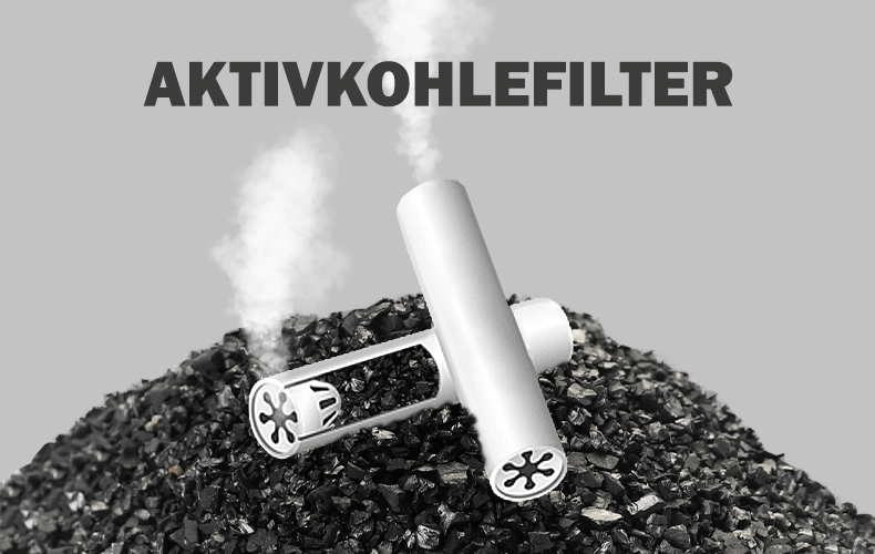 Aktivkohlefilter für Zigaretten filtern effektiv 70 % der Stoffe.